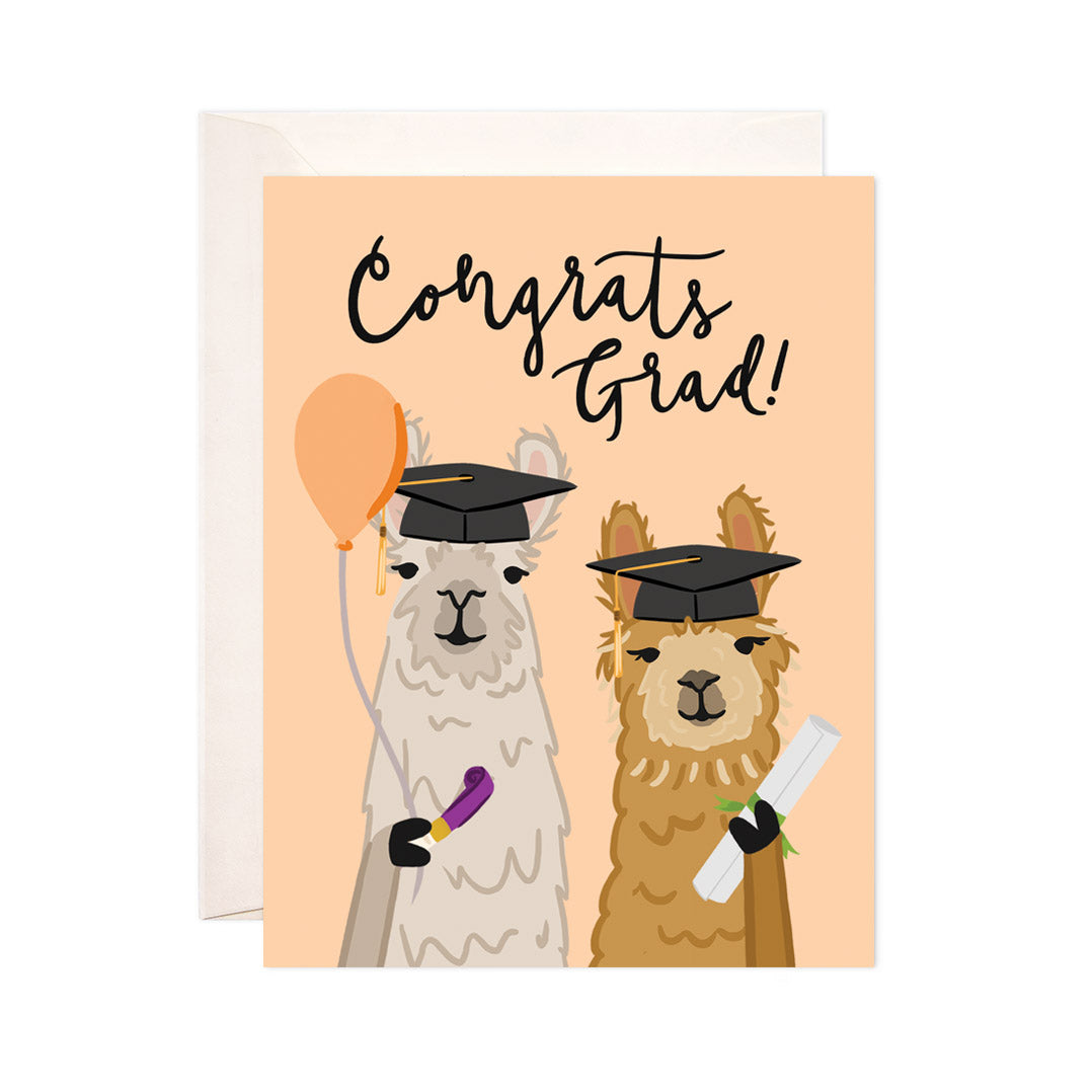 Llama Grad Greeting Card | Bloomwolf Studio