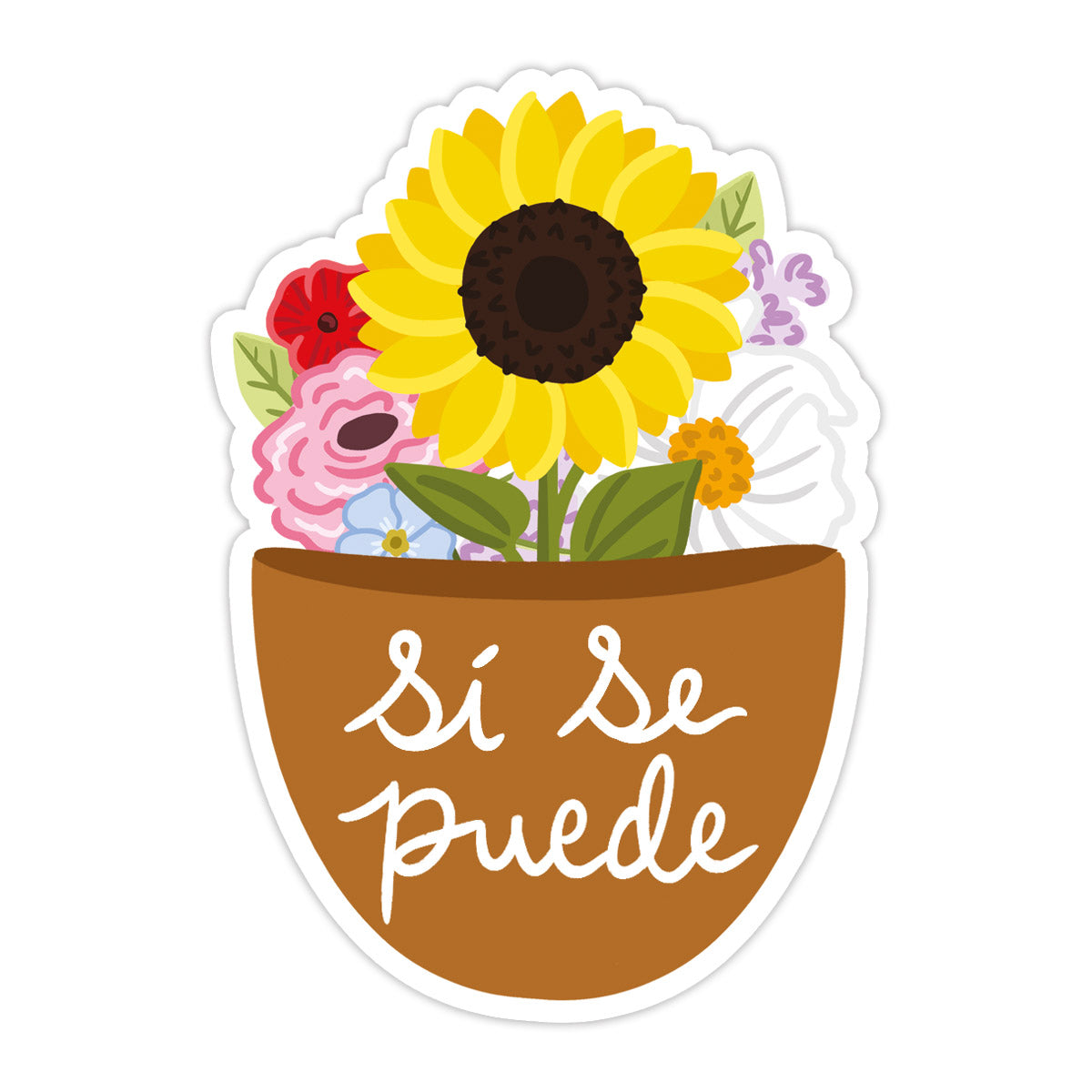 Sí Se Puede Flowers Sticker– Bloomwolf Studio