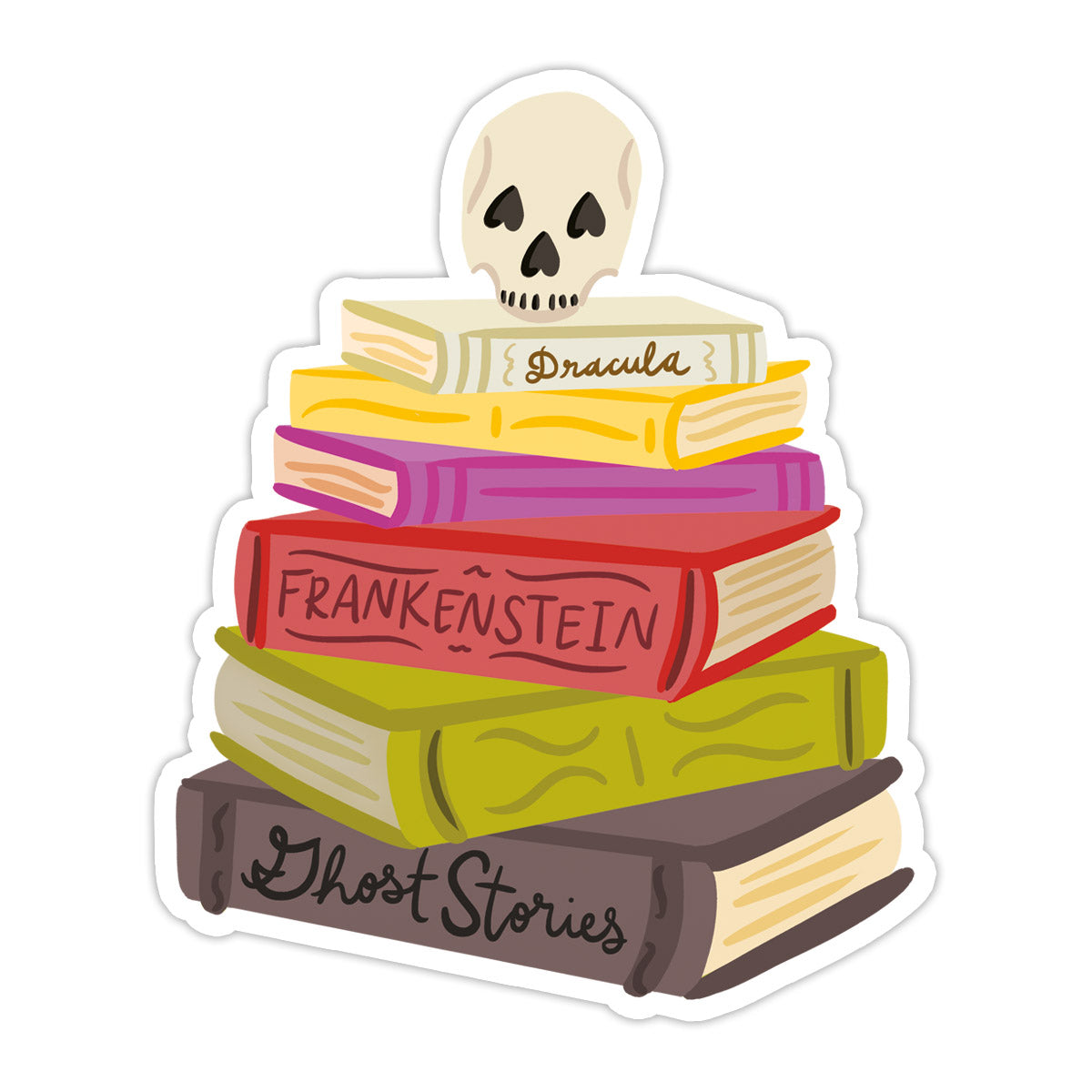 Spooky Books Sticker | Bloomwolf Studio