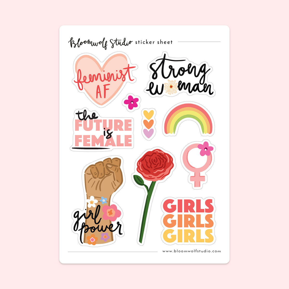Girl Power Sticker Sheet– Bloomwolf Studio