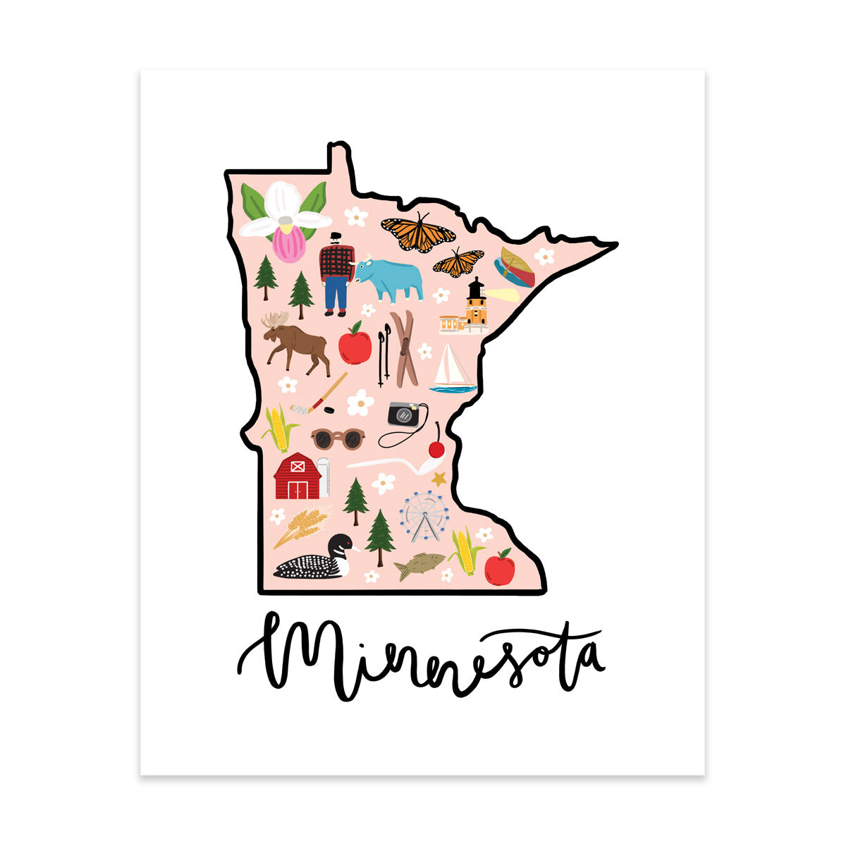 State Art Prints - Minnesota– Bloomwolf Studio