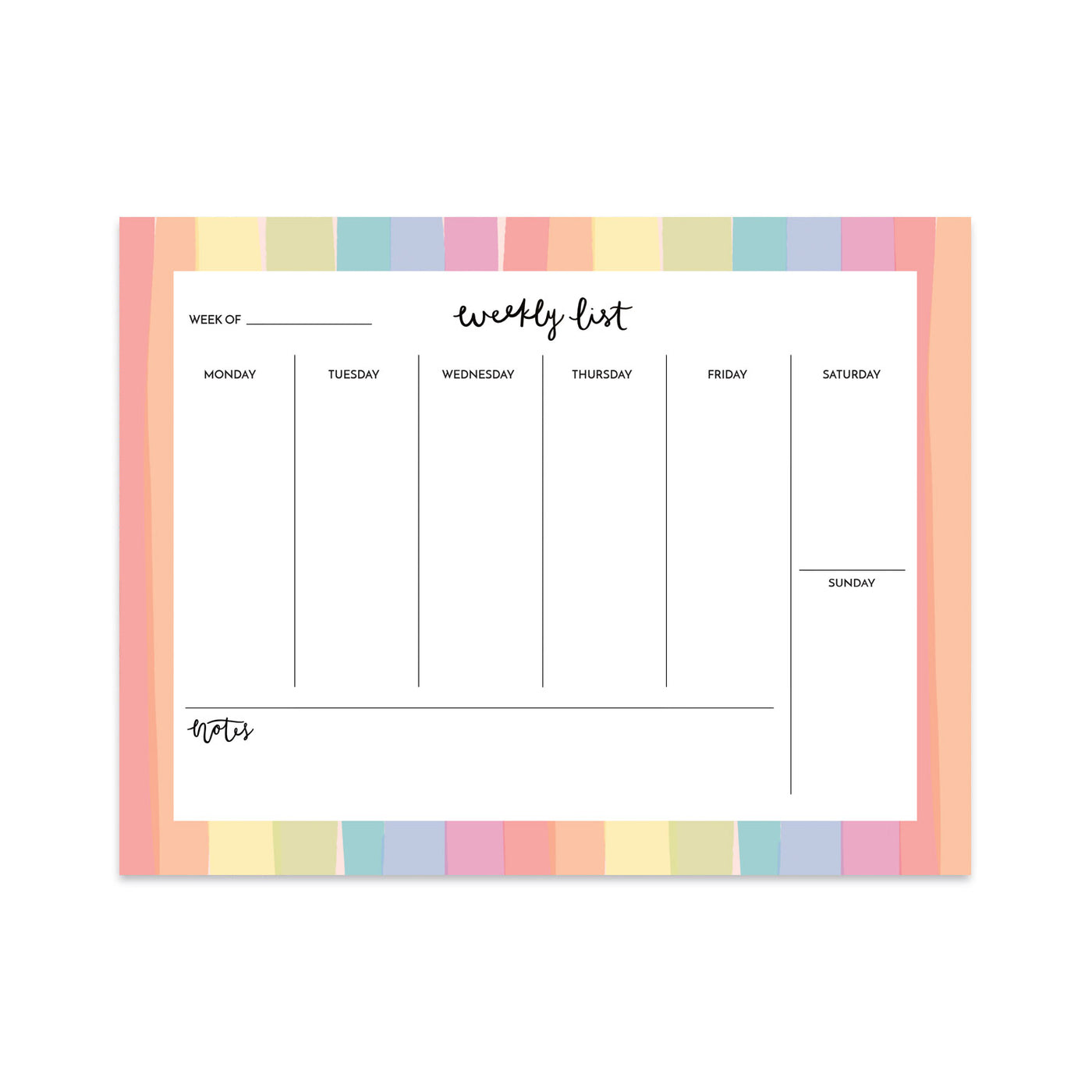 Rainbow Large Weekly Planner– Bloomwolf Studio
