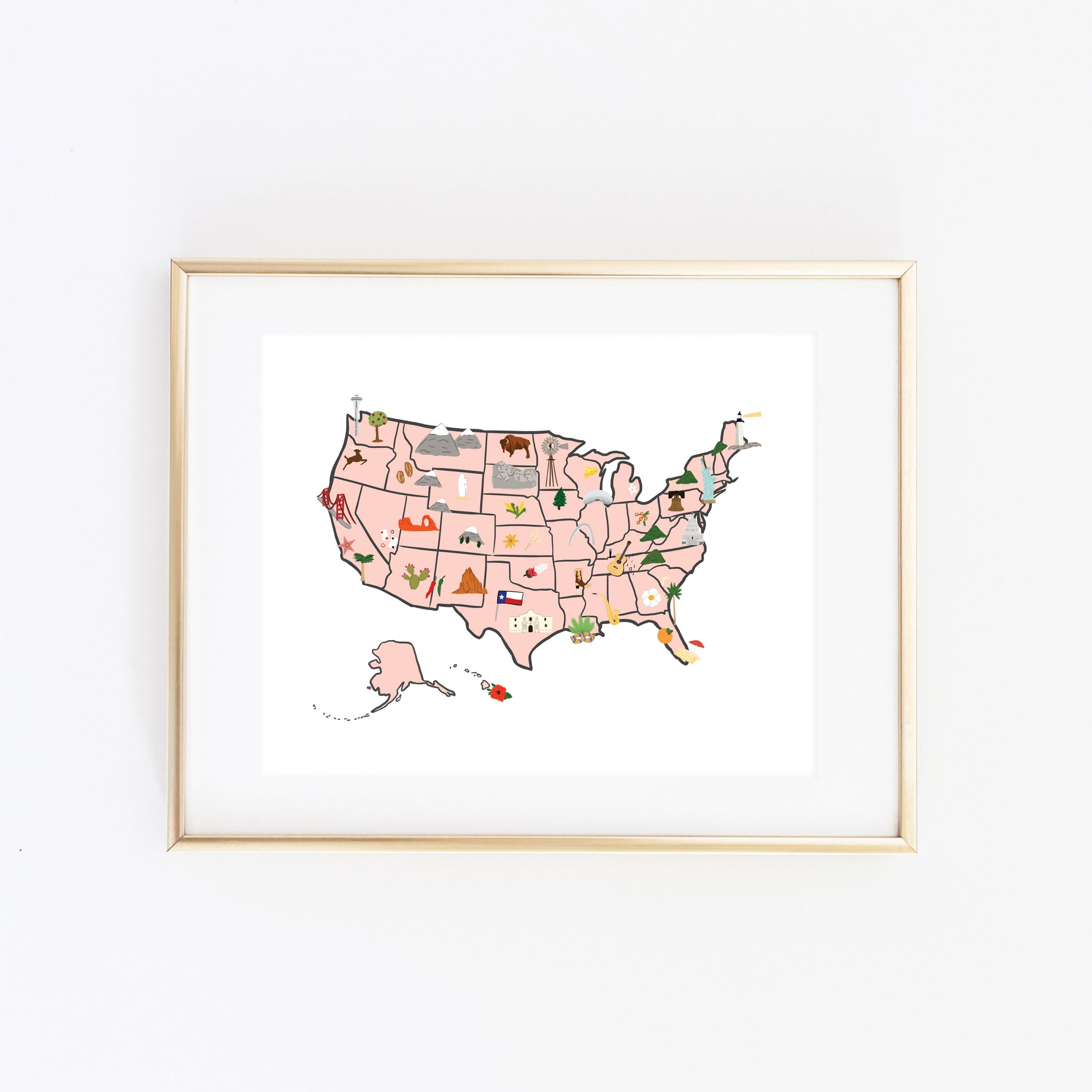 U.S Map Art Print– Bloomwolf Studio
