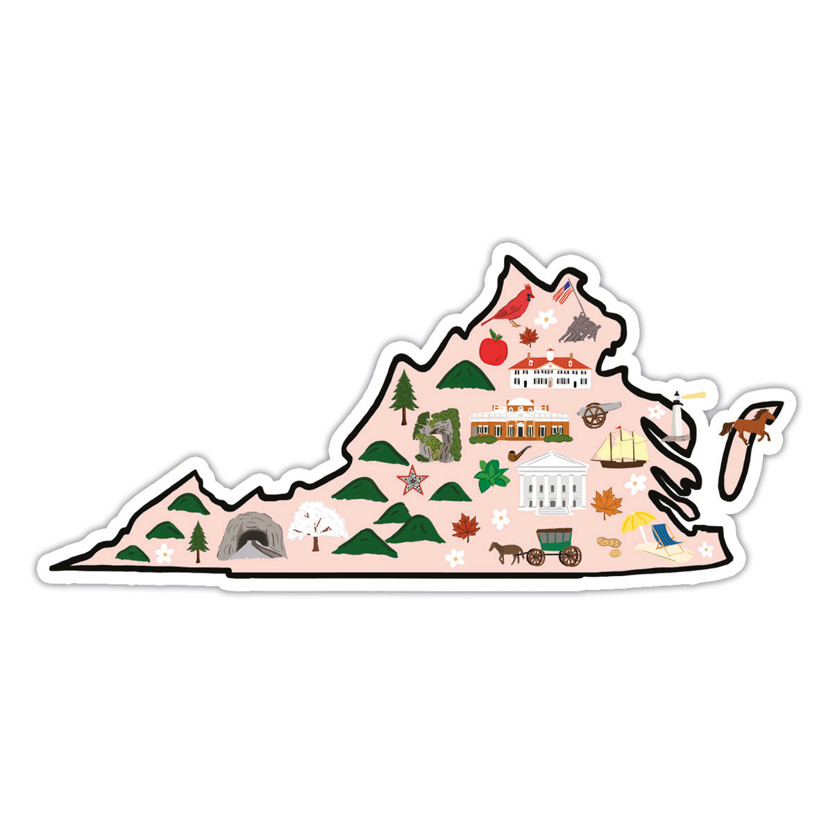 Virginia Sticker– Bloomwolf Studio